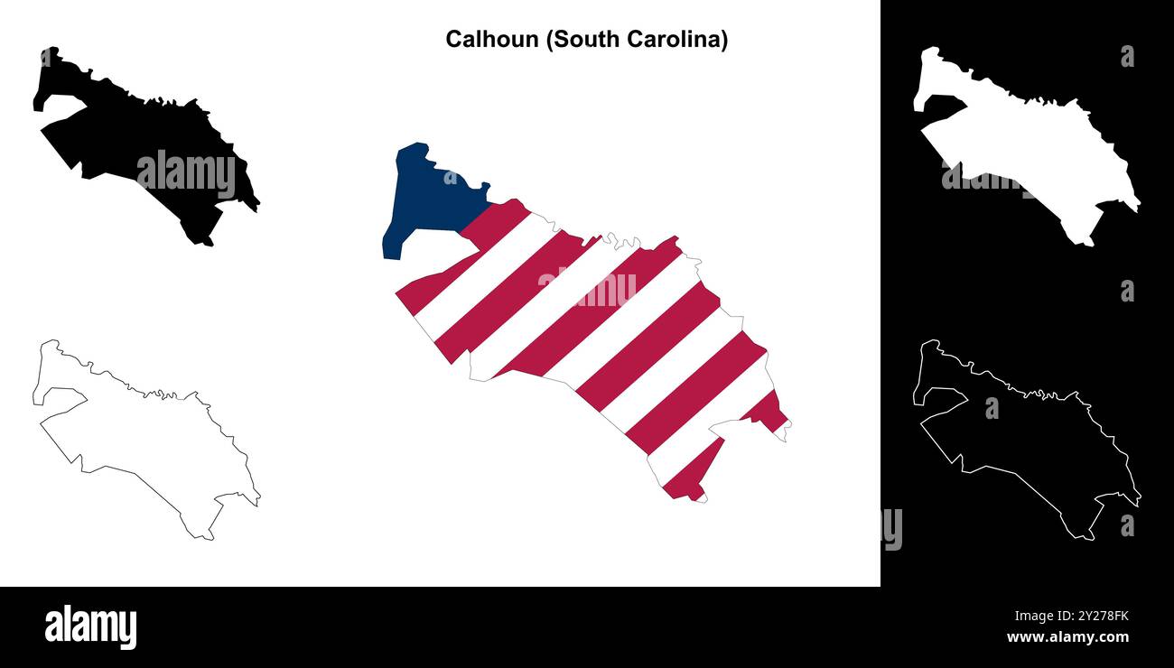 Calhoun County (South Carolina) outline map set Stock Vector Image & Art - Alamy