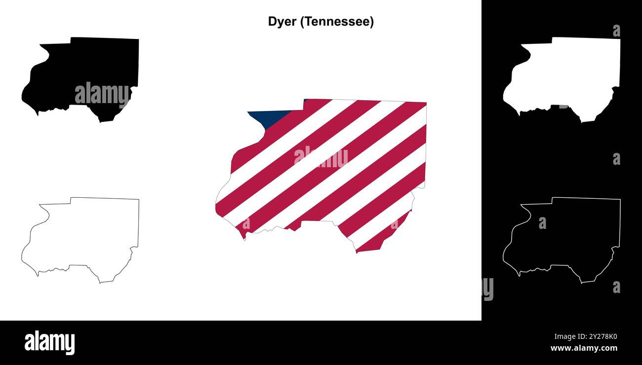 Dyer outline map hi-res stock photography and images - Alamy