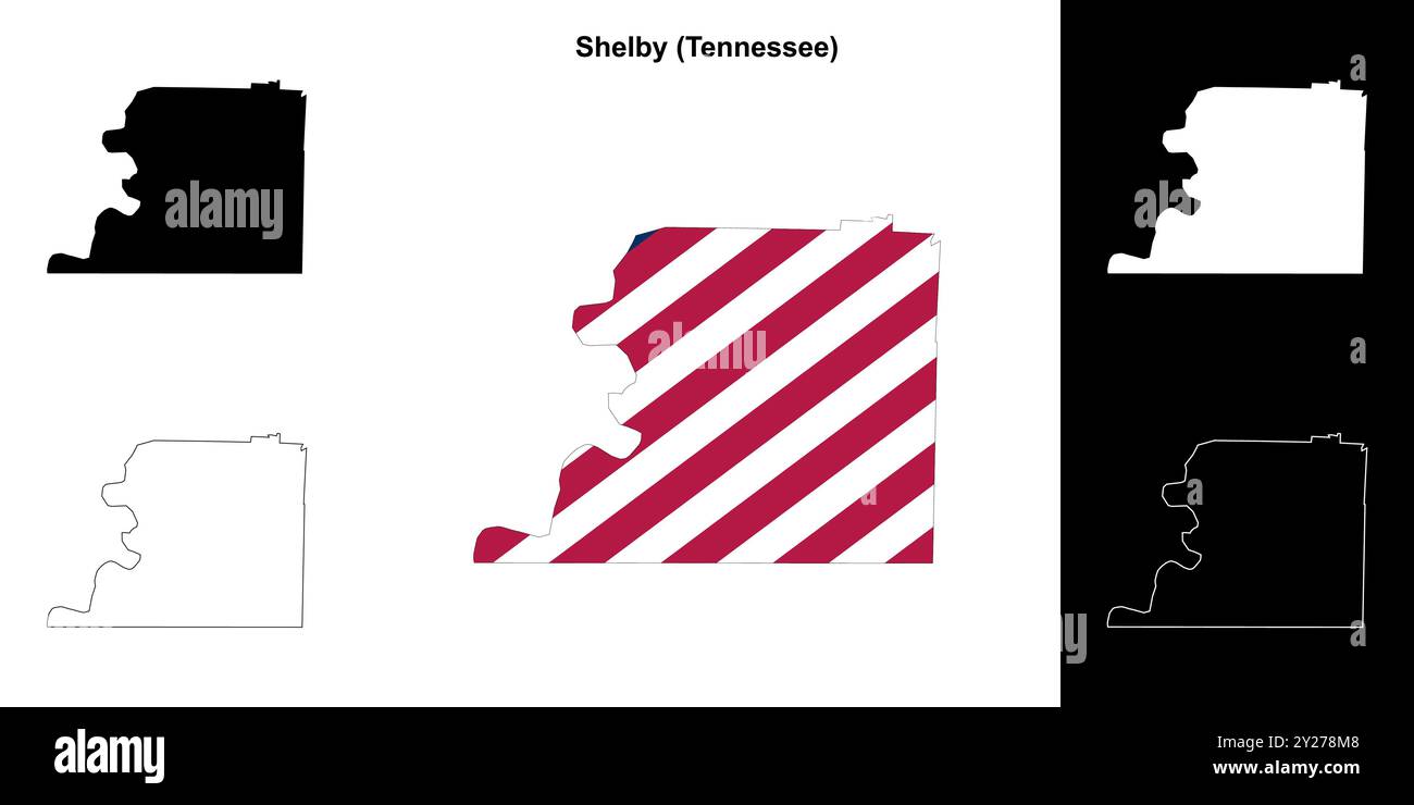 Shelby vector outline map hi-res stock photography and images - Alamy