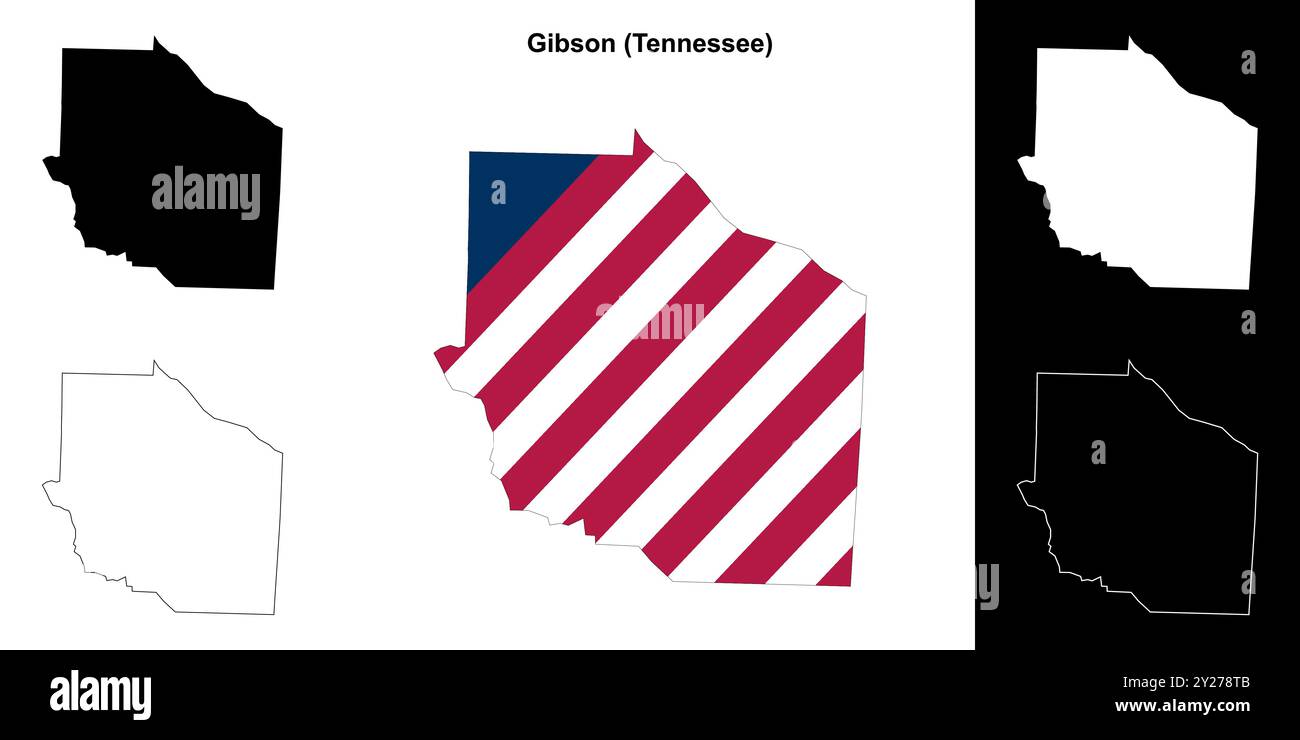 Gibson County (Tennessee) outline map set Stock Vector Image & Art - Alamy