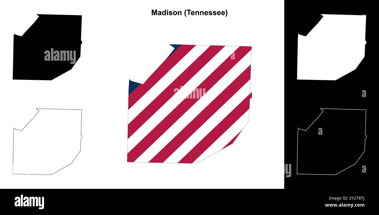 Madison County (Tennessee) outline map set Stock Vector Image & Art - Alamy