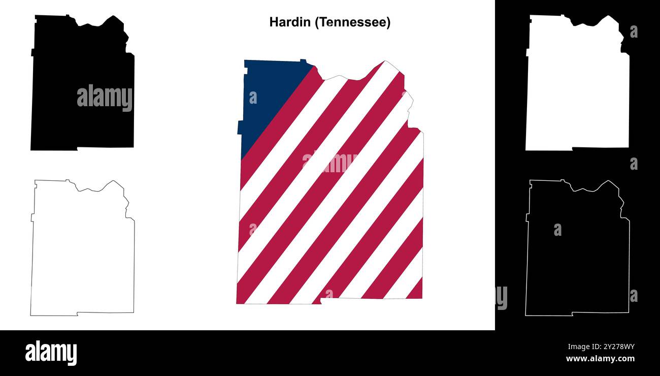 Hardin County (Tennessee) outline map set Stock Vector Image & Art - Alamy