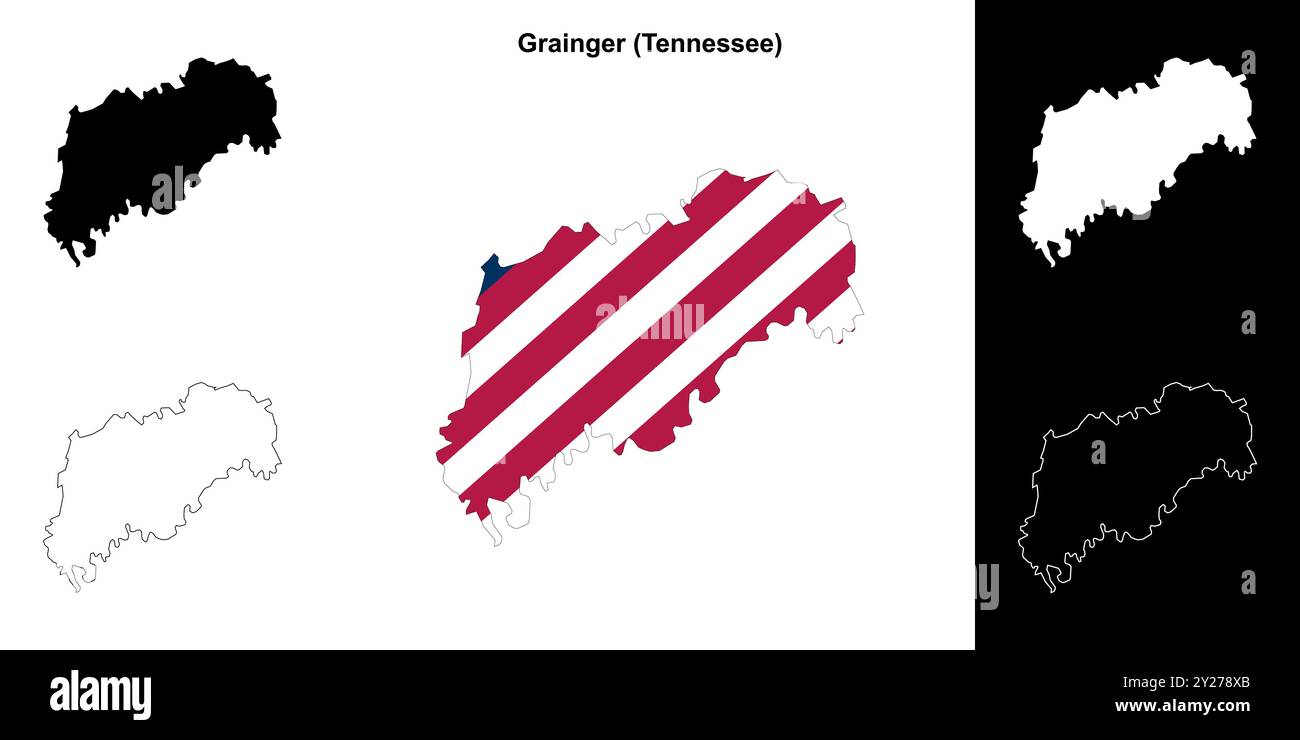 Grainger County (Tennessee) outline map set Stock Vector Image & Art ...