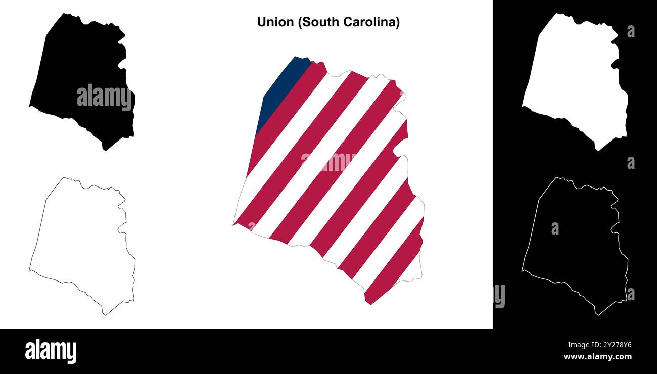 Union County (South Carolina) outline map set Stock Vector Image & Art ...