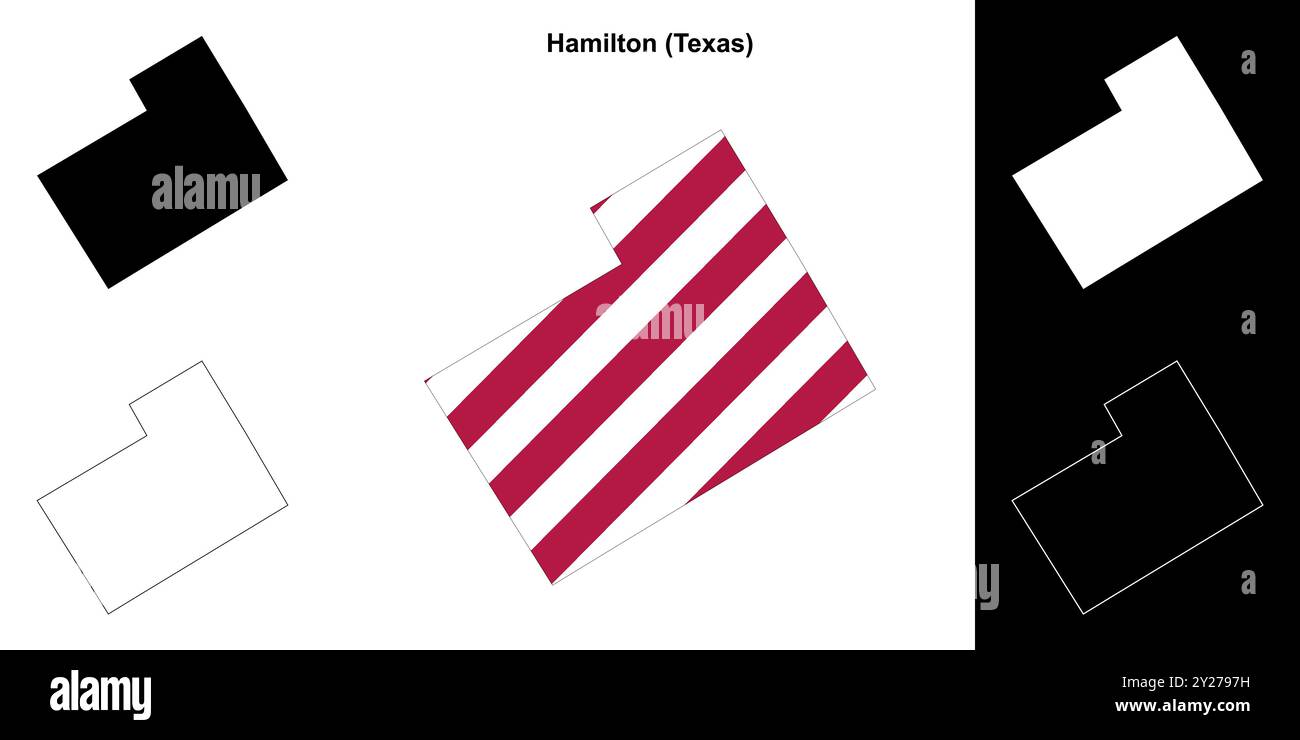 Hamilton County (Texas) outline map set Stock Vector Image & Art - Alamy