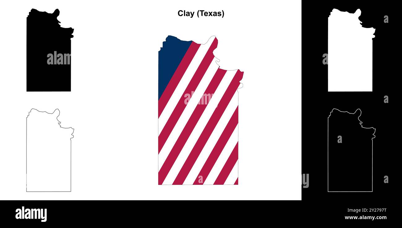 Clay County (Texas) outline map set Stock Vector Image & Art - Alamy