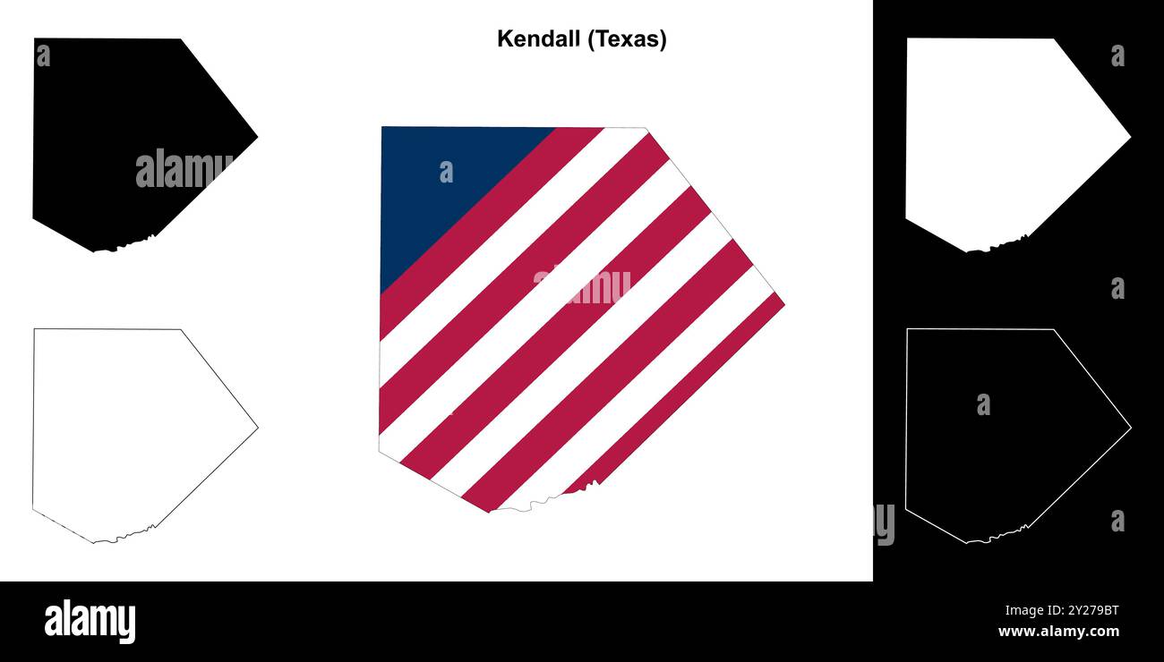 Kendall County (Texas) outline map set Stock Vector Image & Art - Alamy