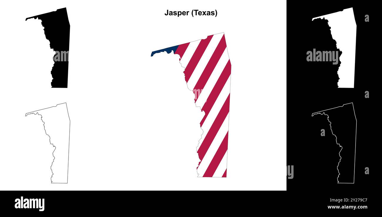 Jasper County (Texas) outline map set Stock Vector Image & Art - Alamy