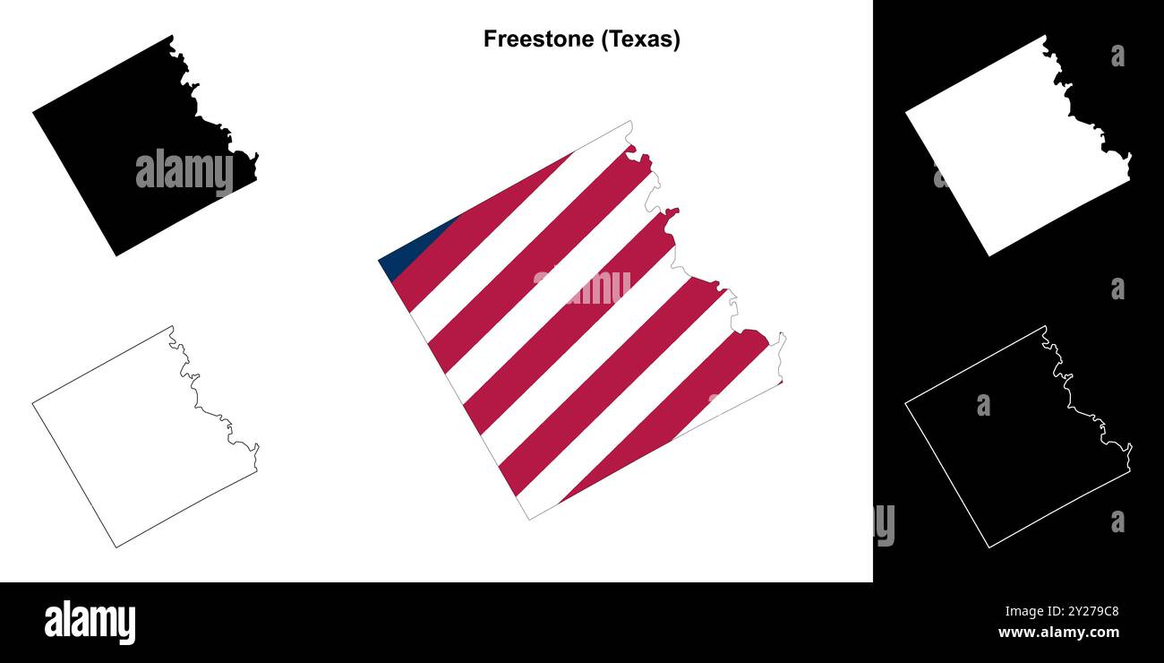 Freestone County (Texas) outline map set Stock Vector Image & Art - Alamy
