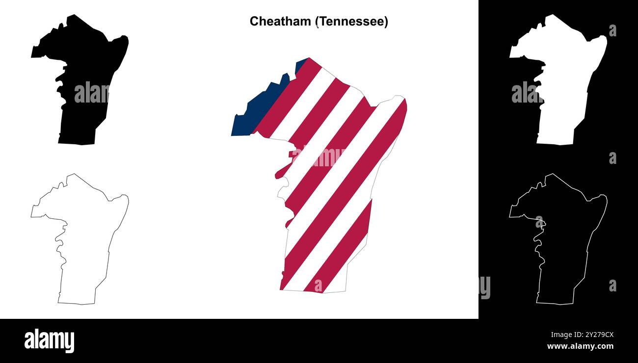 Cheatham County (Tennessee) outline map set Stock Vector Image & Art ...