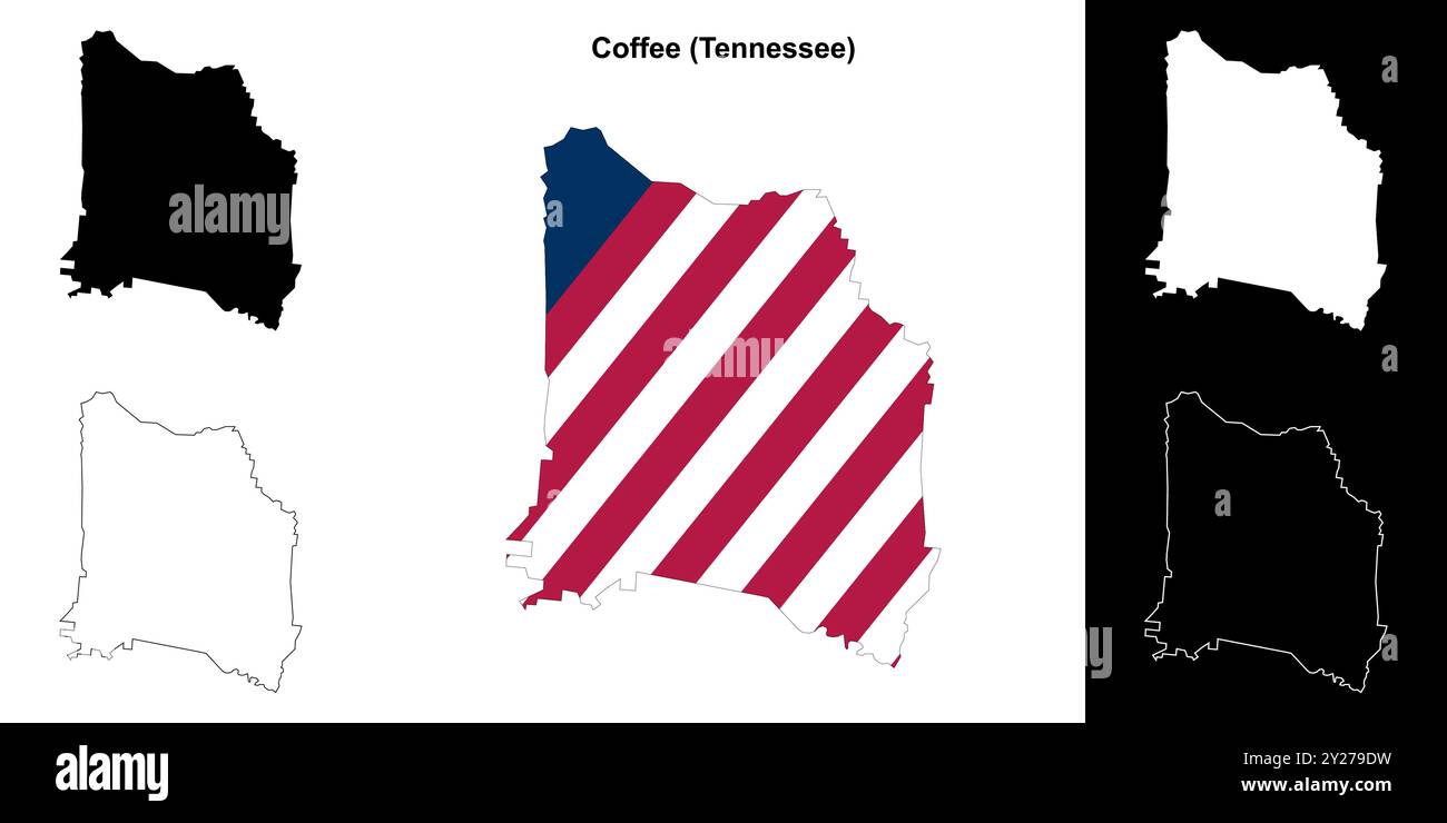 Coffee County (Tennessee) outline map set Stock Vector Image & Art - Alamy