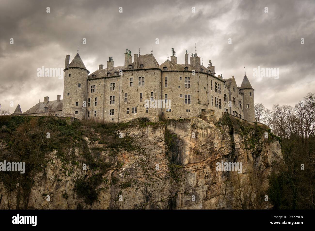 landscape photograph of the castle of Walzin situated on the heights of ...