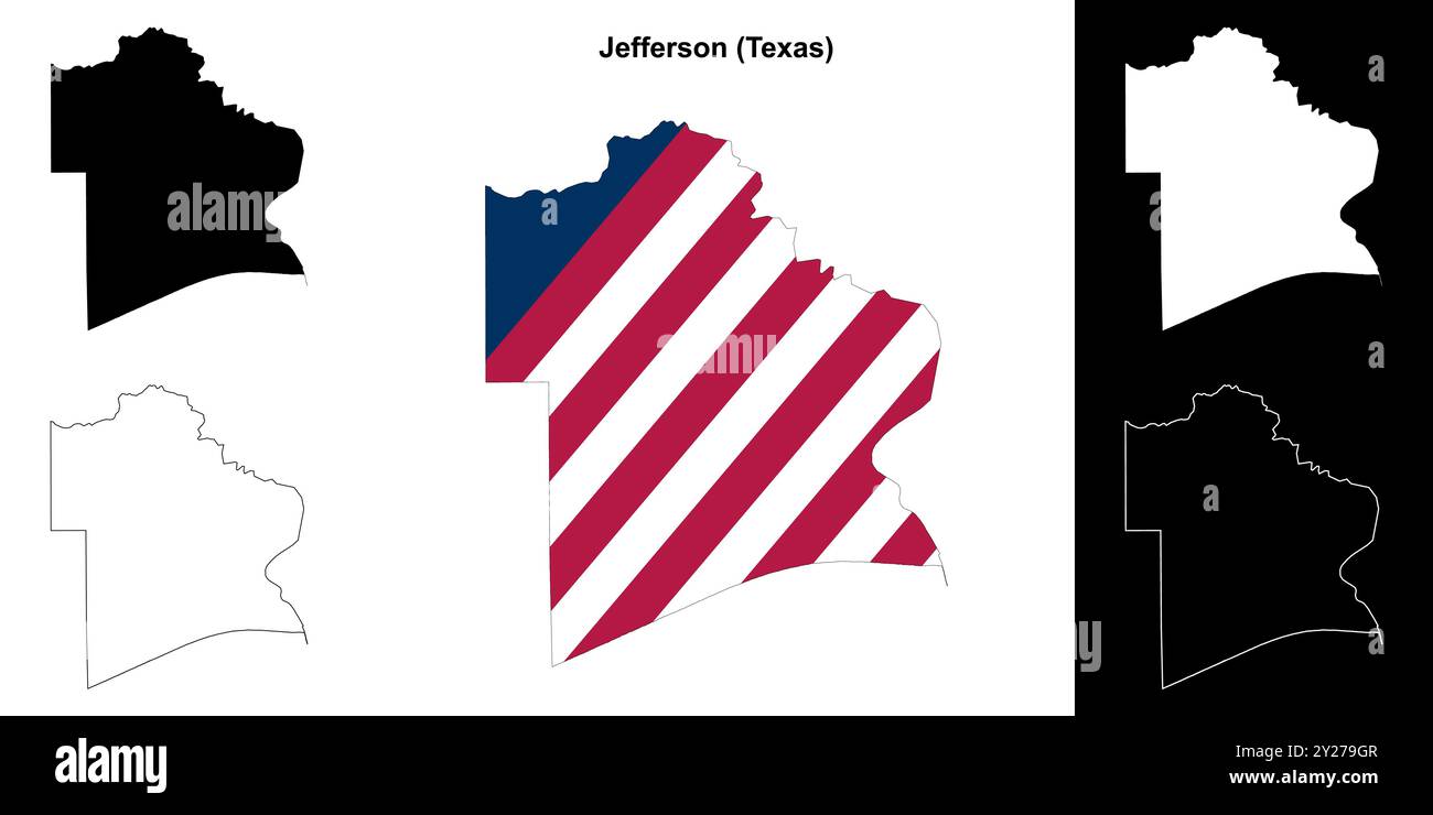 Jefferson County (Texas) outline map set Stock Vector Image & Art - Alamy