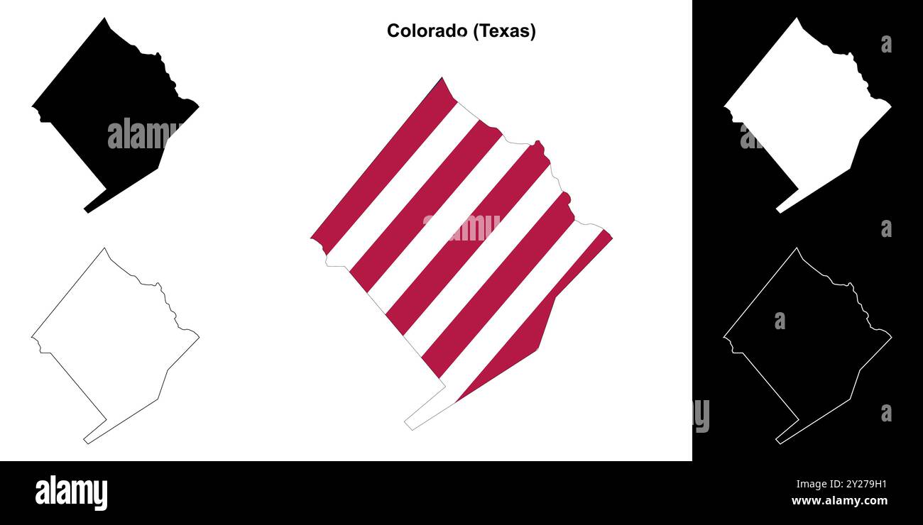 Colorado County (Texas) outline map set Stock Vector Image & Art - Alamy