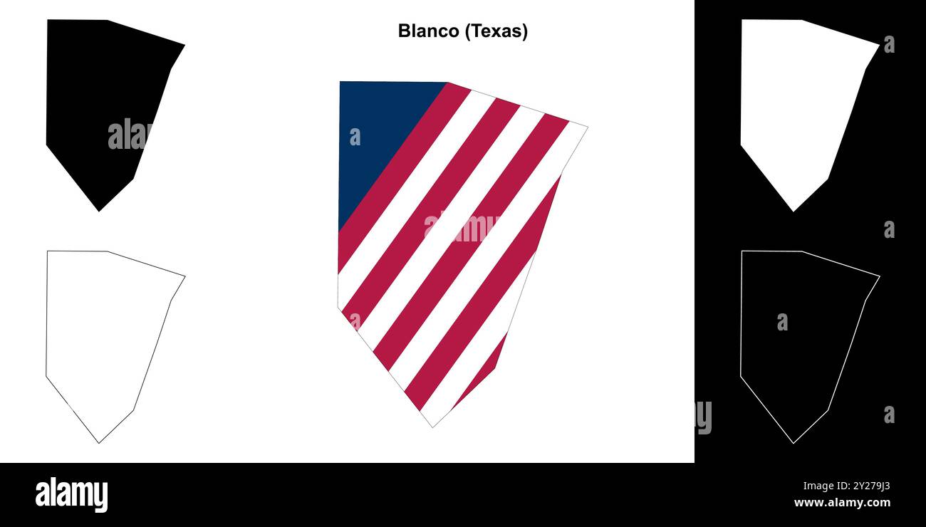 Blanco County (Texas) outline map set Stock Vector Image & Art - Alamy