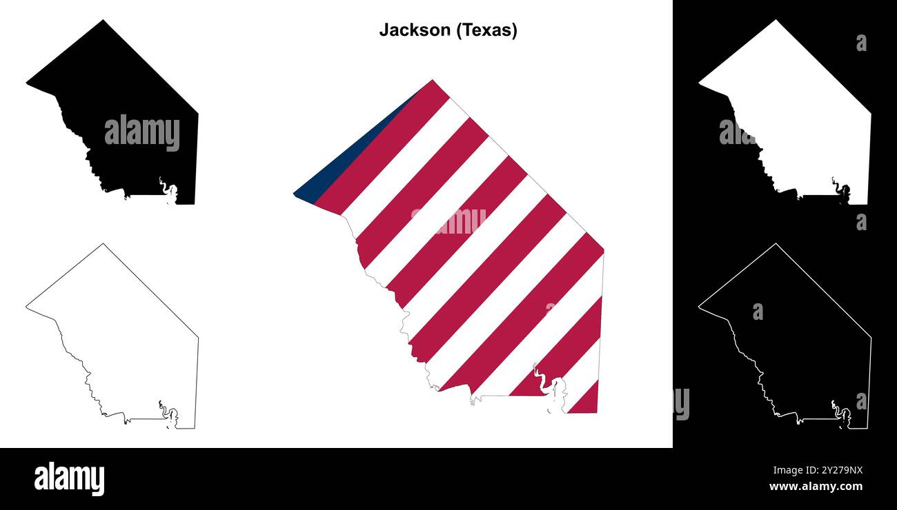 Jackson County (Texas) outline map set Stock Vector Image & Art - Alamy