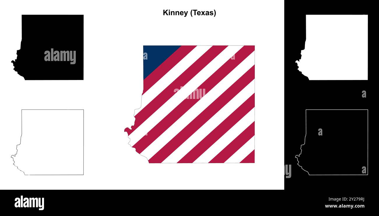 Kinney County (Texas) outline map set Stock Vector Image & Art - Alamy