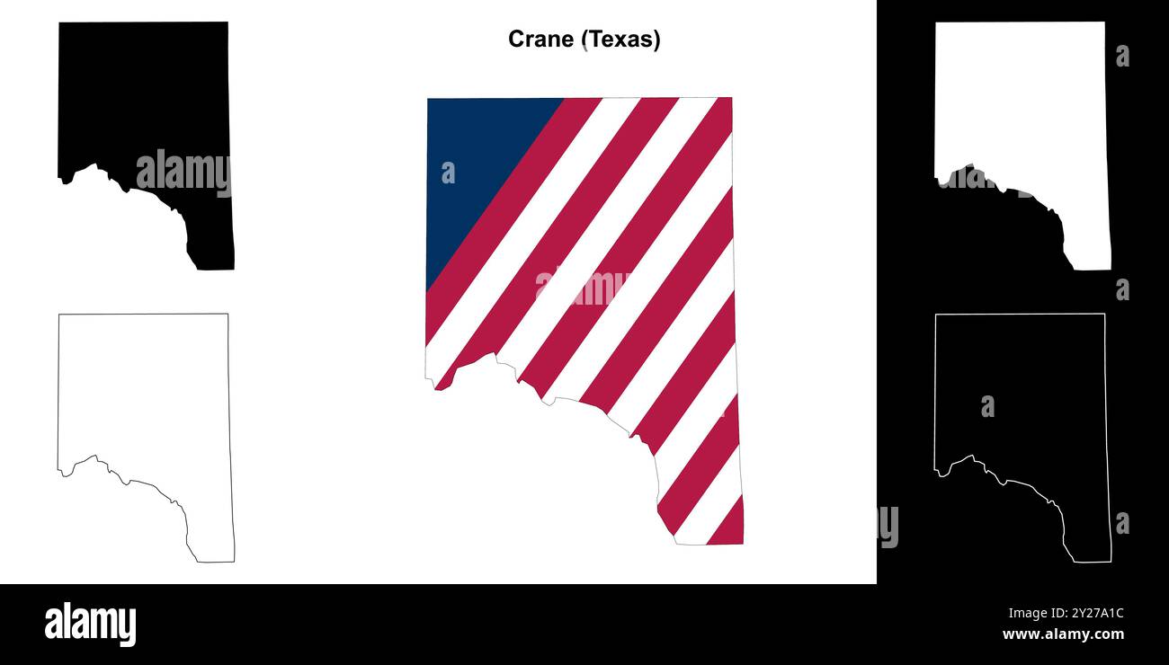 Crane County (Texas) outline map set Stock Vector Image & Art - Alamy