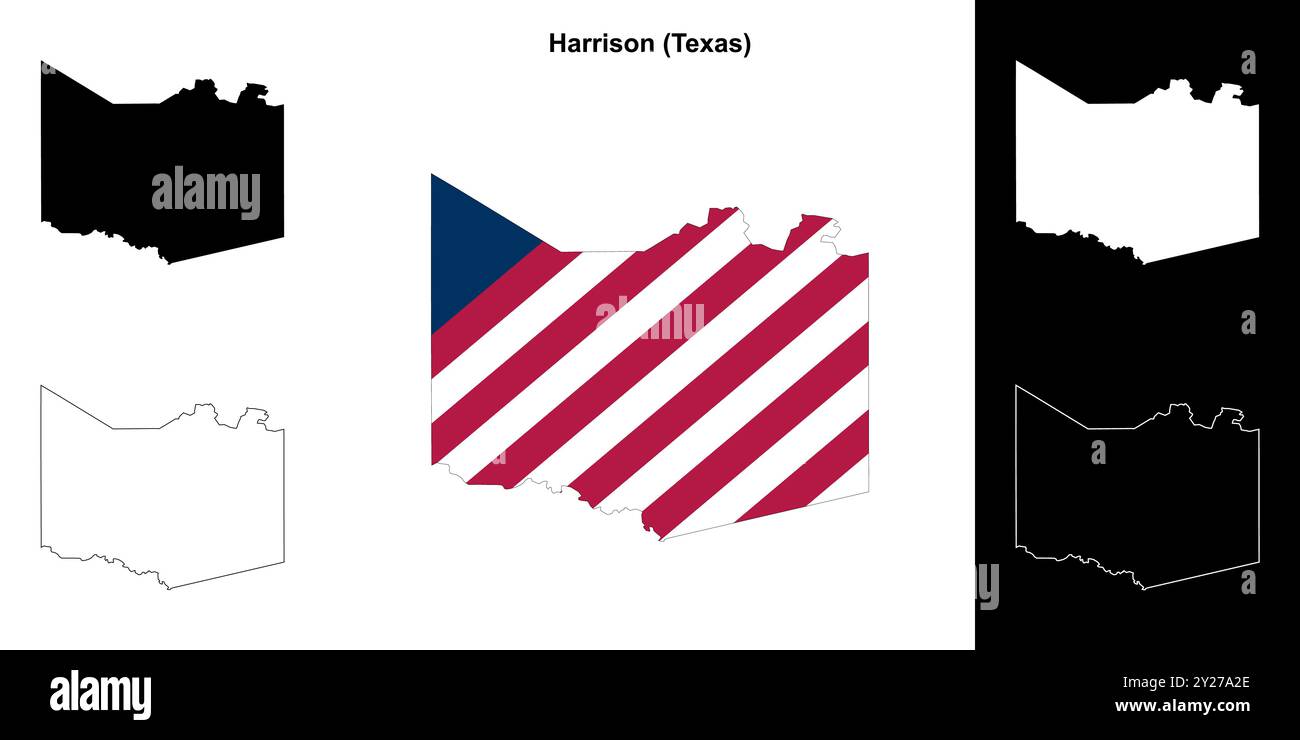 Harrison County (Texas) outline map set Stock Vector Image & Art - Alamy