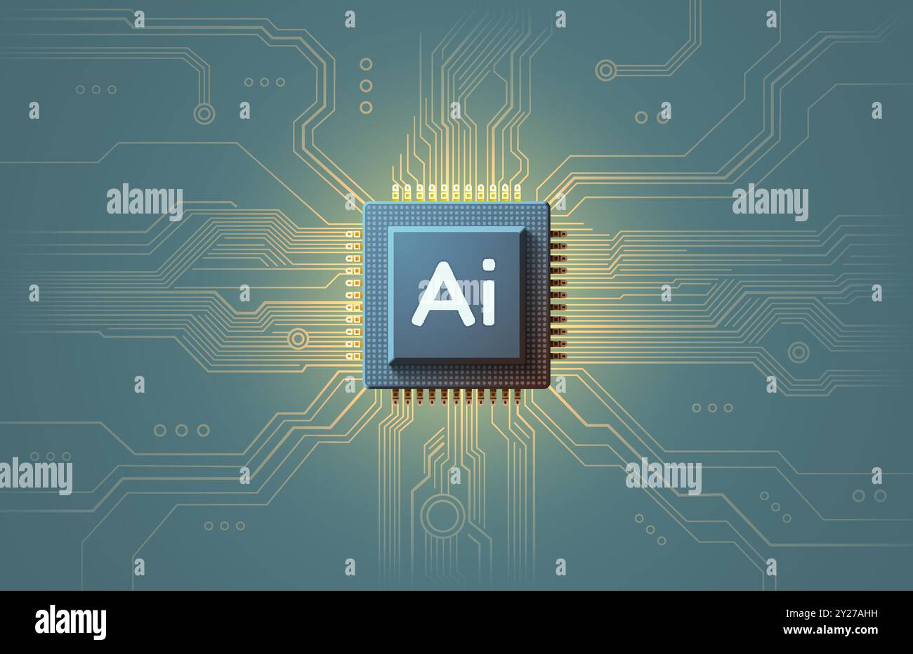 Ai chip, innovation tech, ai art technology. Vector Stock Vector Image ...