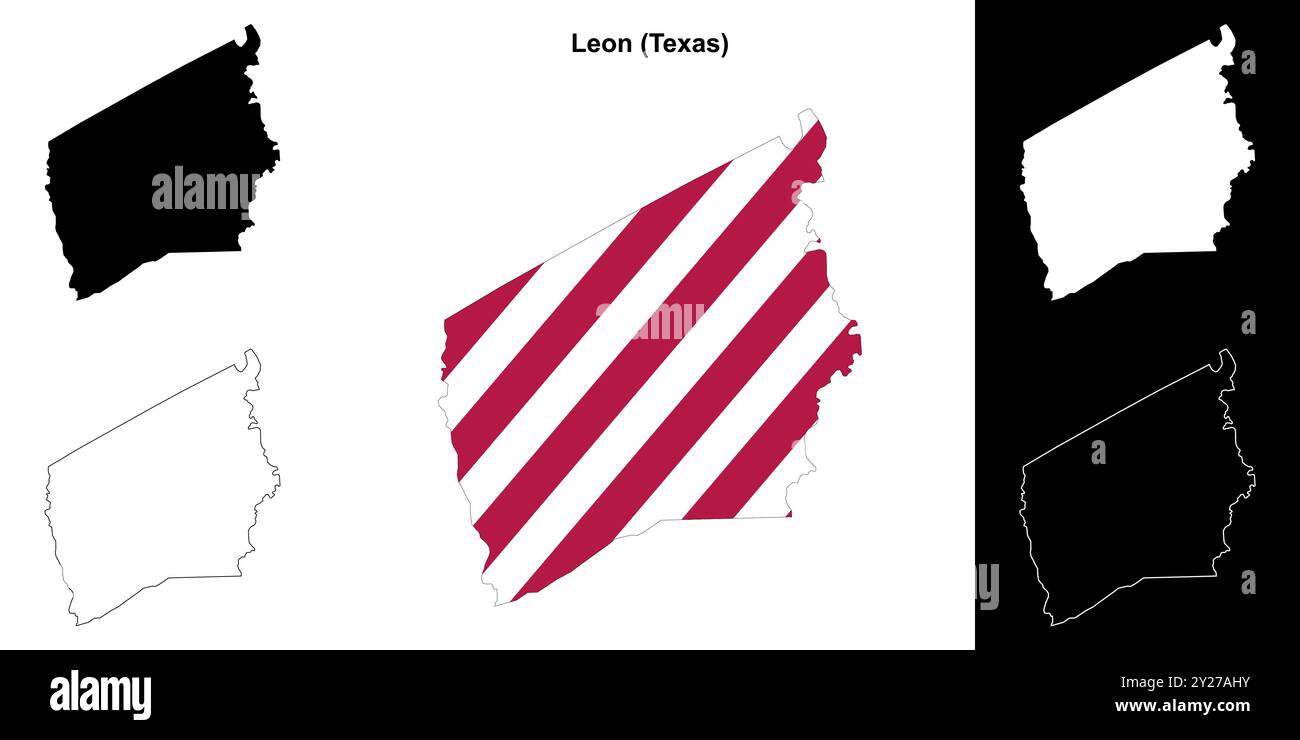 Leon County (Texas) outline map set Stock Vector Image & Art - Alamy