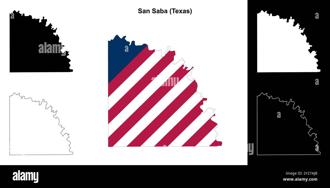 San Saba County (Texas) outline map set Stock Vector Image & Art - Alamy