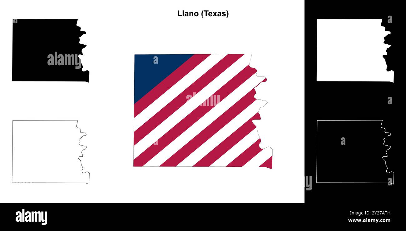 Llano vector outline map hi-res stock photography and images - Alamy
