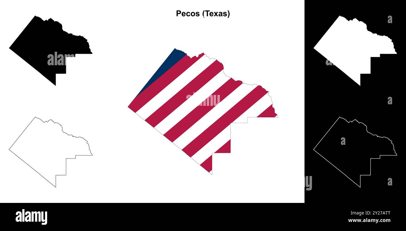 Pecos County (Texas) outline map set Stock Vector Image & Art - Alamy