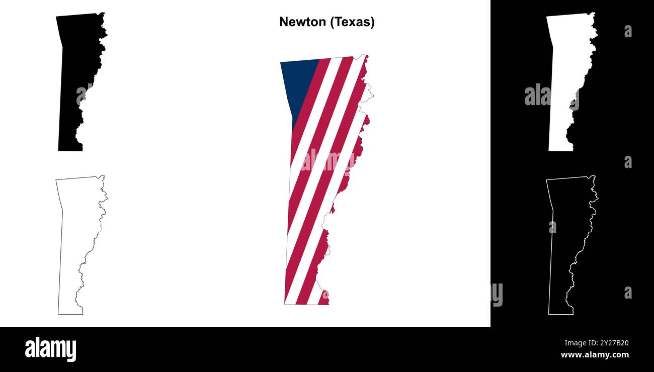 Newton County (Texas) outline map set Stock Vector Image & Art - Alamy