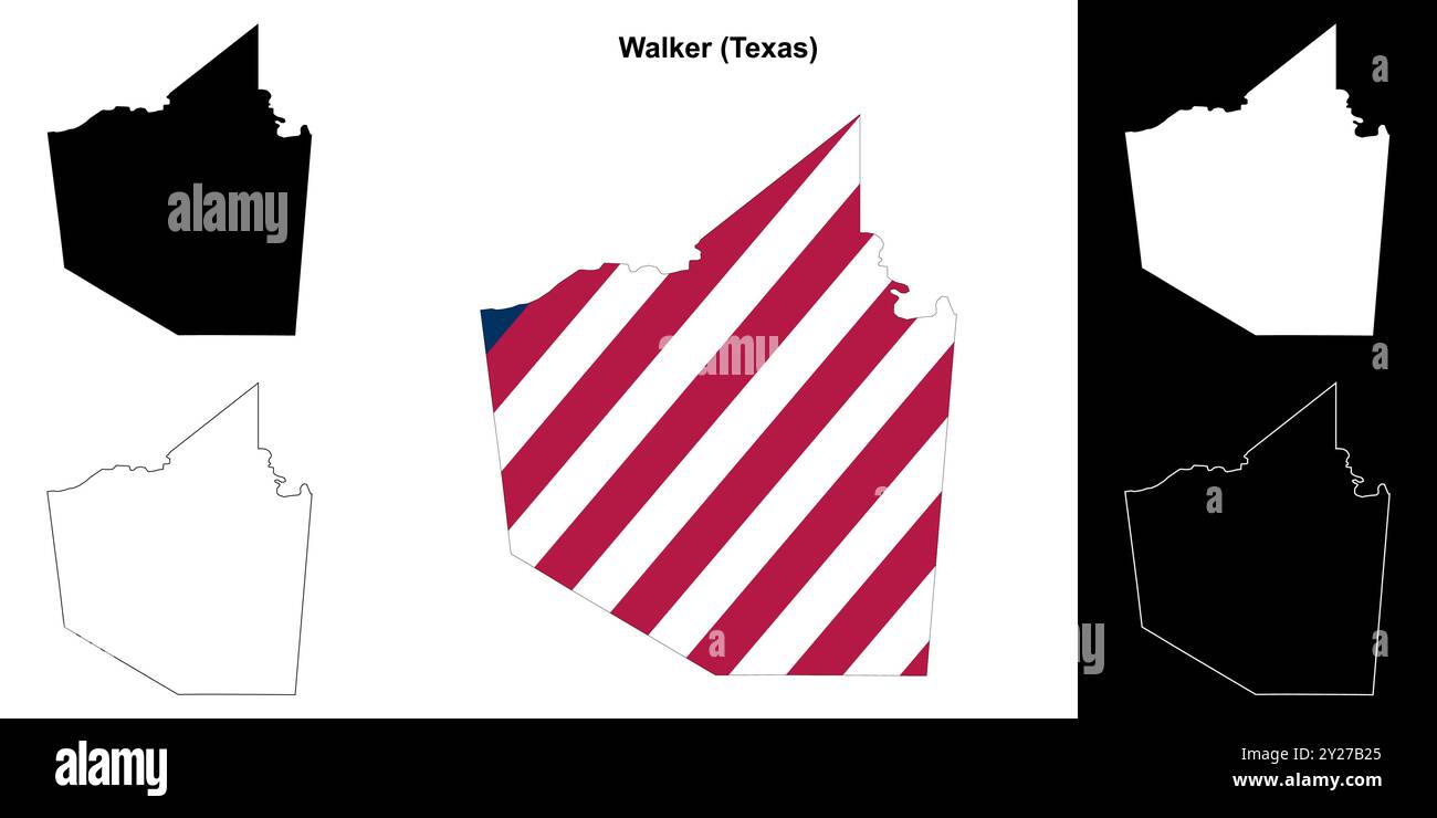 Walker County (Texas) outline map set Stock Vector Image & Art - Alamy