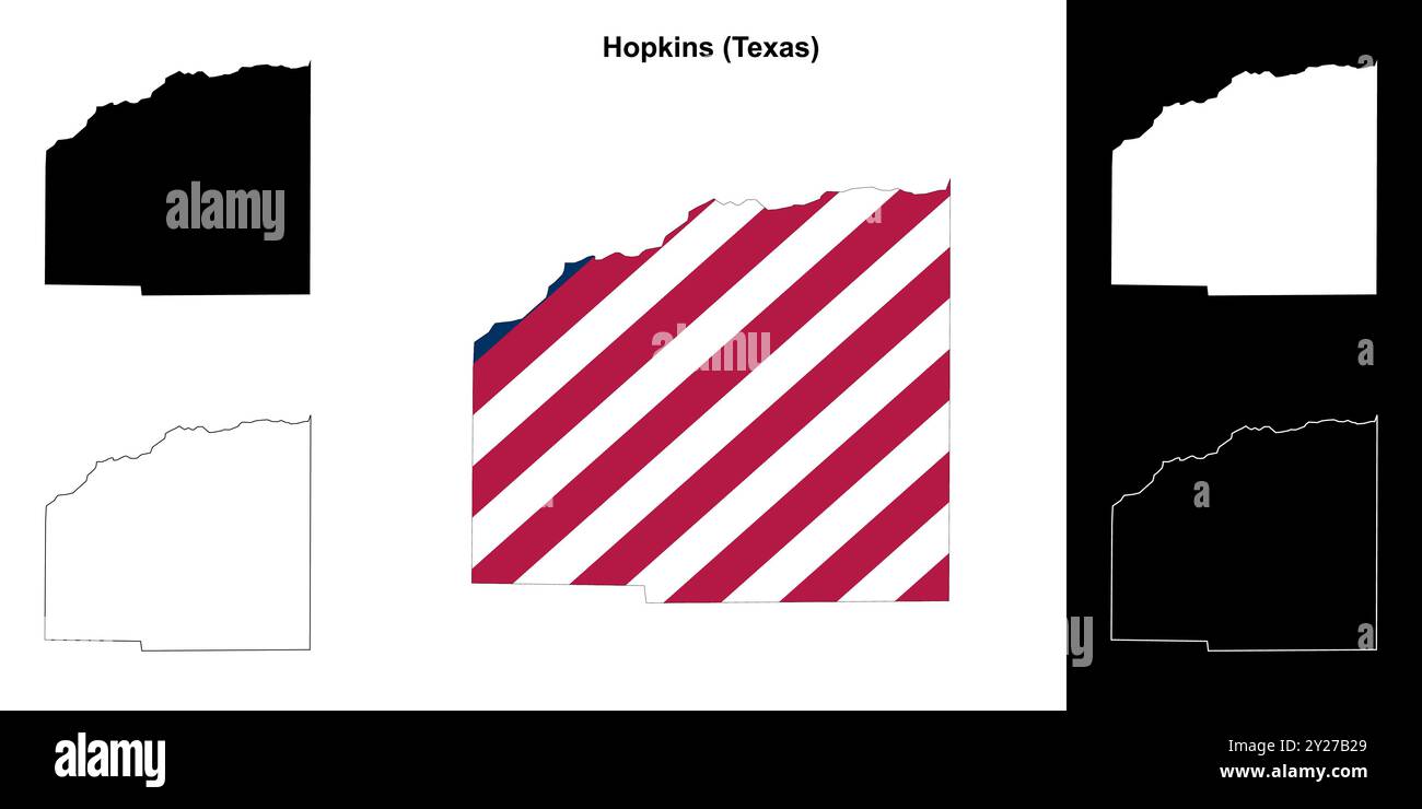 Hopkins County (Texas) outline map set Stock Vector Image & Art - Alamy
