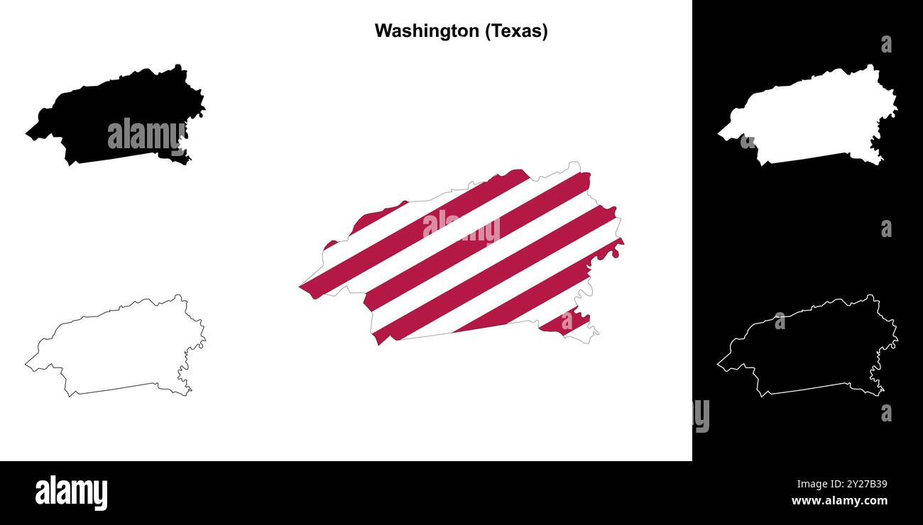 Washington County (Texas) outline map set Stock Vector Image & Art - Alamy