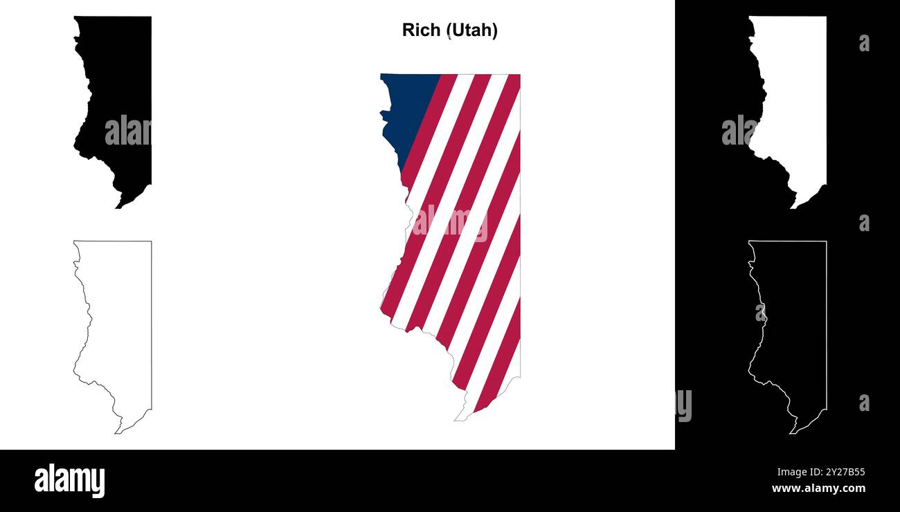 Rich County (Utah) outline map set Stock Vector Image & Art - Alamy