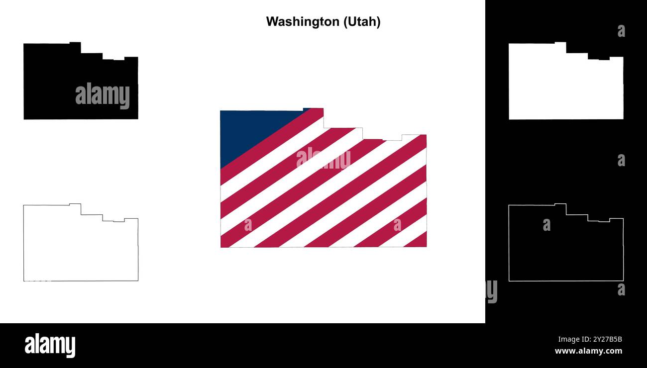 Washington County (Utah) outline map set Stock Vector Image & Art - Alamy