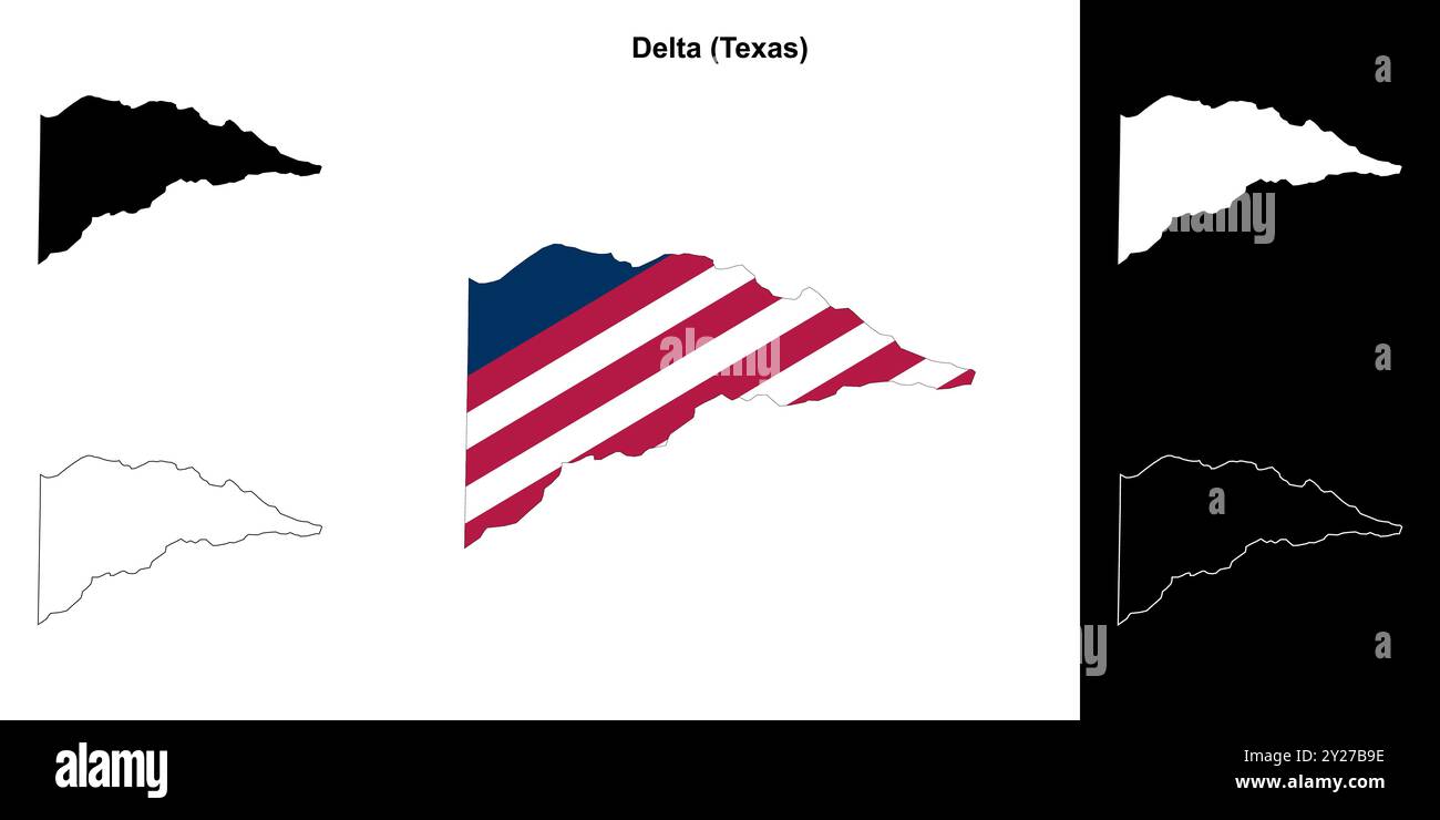 Delta vector outline map hi-res stock photography and images - Alamy