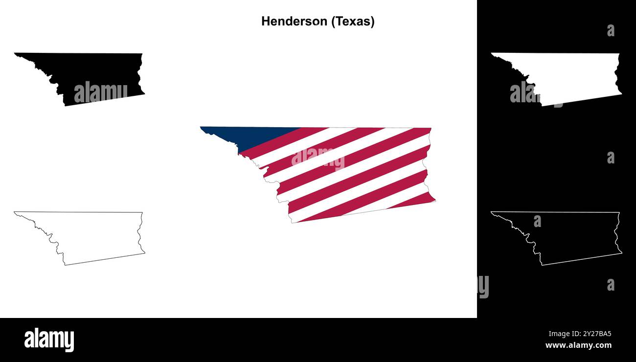 Henderson County (Texas) outline map set Stock Vector Image & Art - Alamy