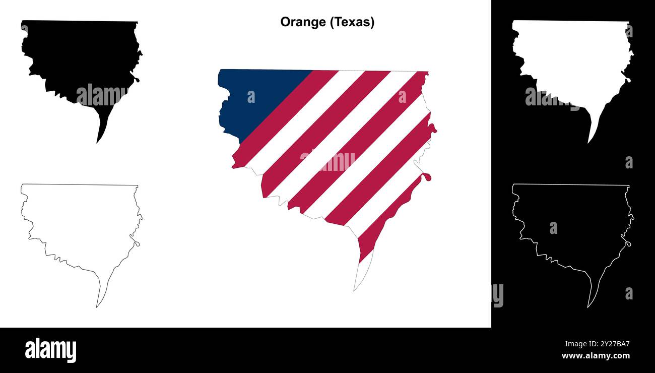 Orange County (Texas) outline map set Stock Vector Image & Art - Alamy