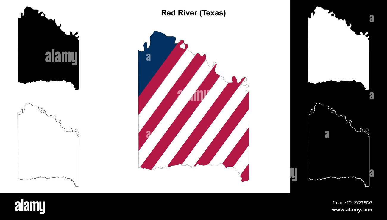 Red River County (Texas) outline map set Stock Vector Image & Art - Alamy
