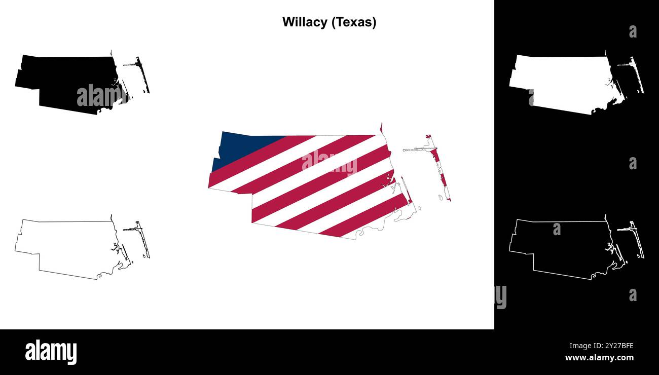 Willacy County (Texas) outline map set Stock Vector Image & Art - Alamy