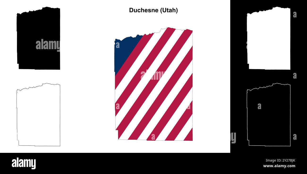 Duchesne County (Utah) outline map set Stock Vector Image & Art - Alamy