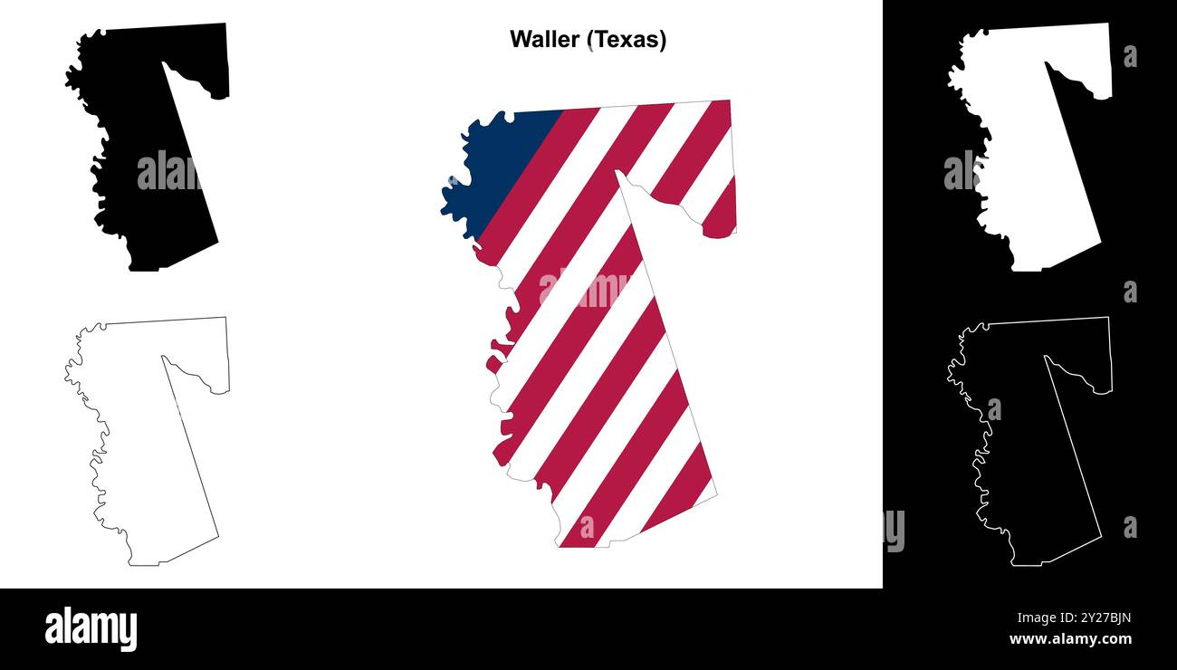 Waller vector outline map hi-res stock photography and images - Alamy