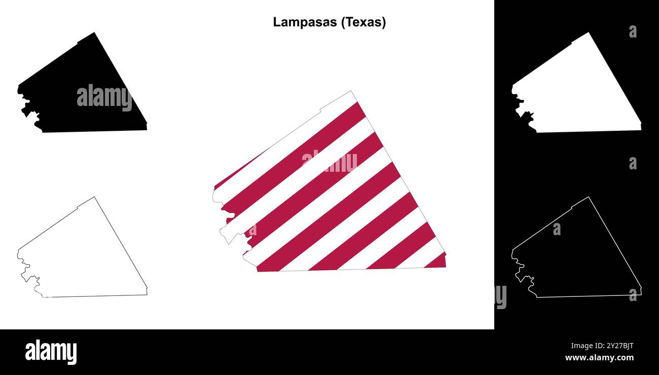 Lampasas County (Texas) outline map set Stock Vector Image & Art - Alamy