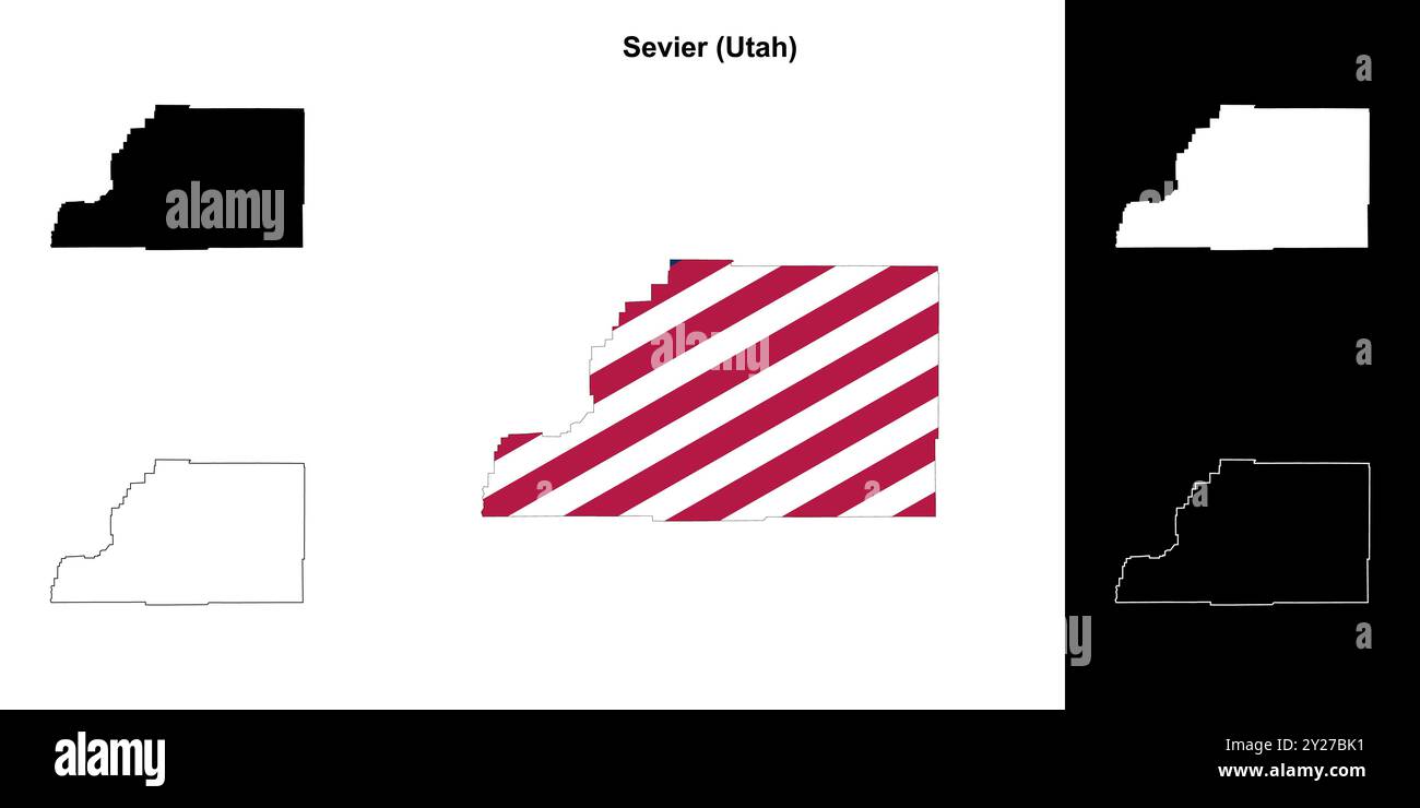 Sevier County (Utah) outline map set Stock Vector Image & Art - Alamy