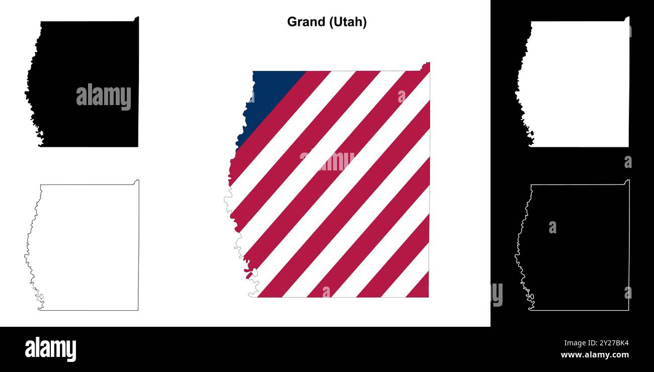 Grand county map hi-res stock photography and images - Alamy