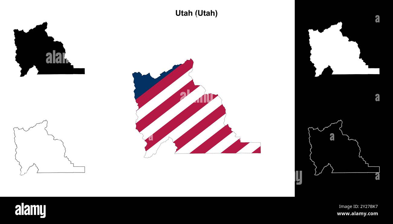 Utah County (Utah) outline map set Stock Vector Image & Art - Alamy