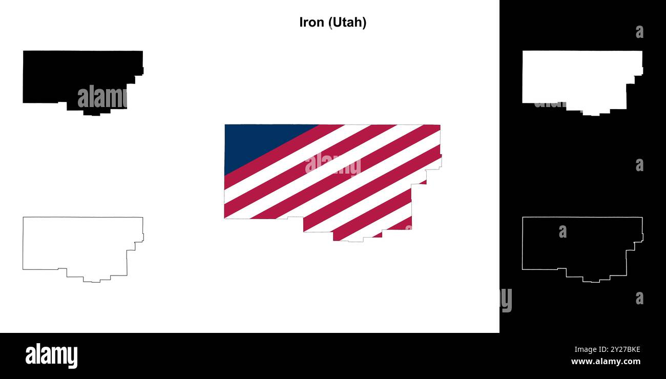 Iron County (Utah) outline map set Stock Vector Image & Art - Alamy