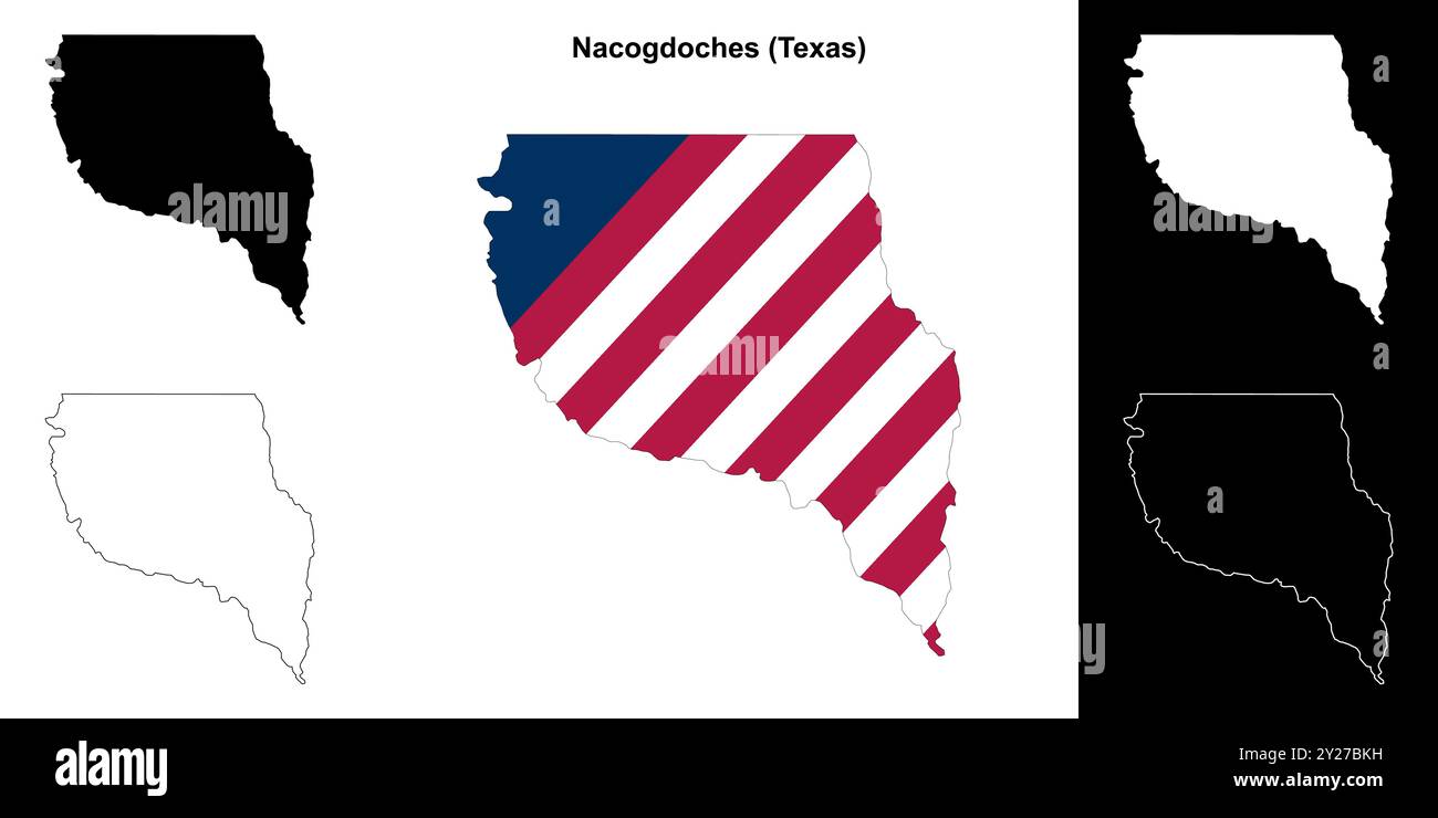 Nacogdoches County (Texas) outline map set Stock Vector Image & Art - Alamy