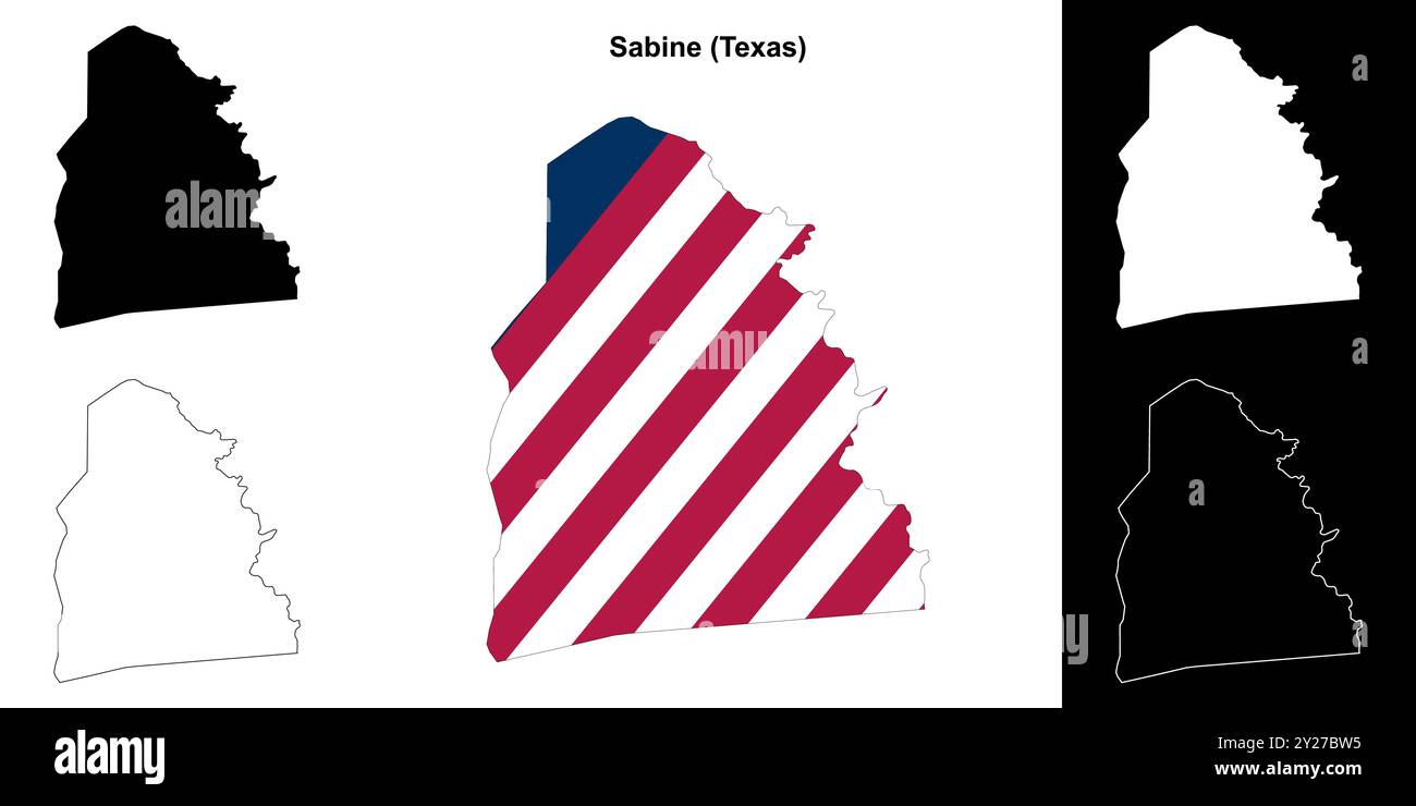 Sabine County (Texas) outline map set Stock Vector Image & Art - Alamy