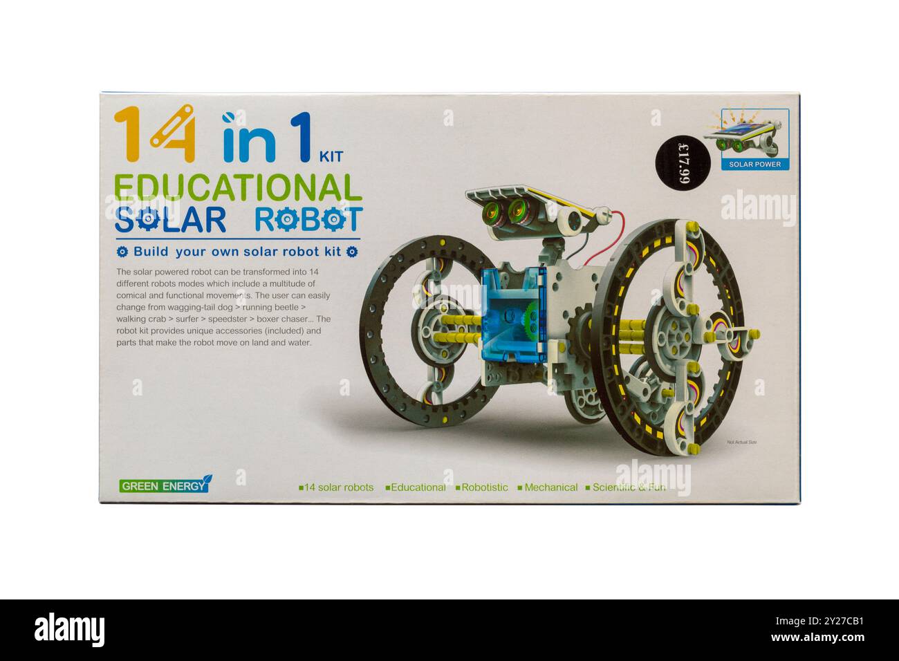 Educational Solar Robot 14 in 1 kit isolated on white background Stock ...