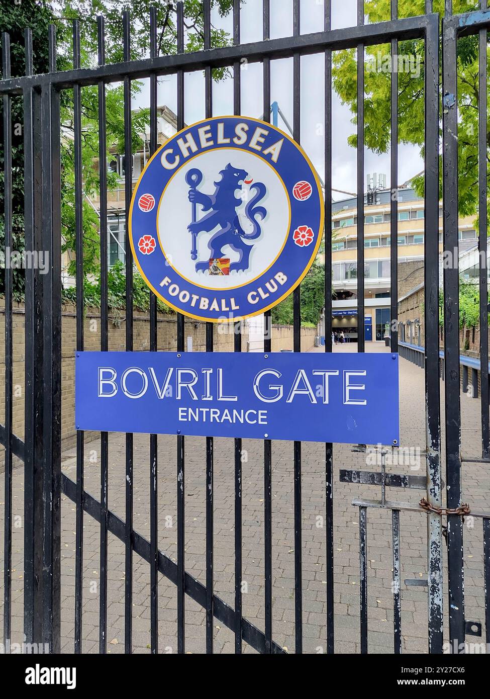 London, United Kingdom, 7th August 2024:- Bovril Gate Outside Stamford ...